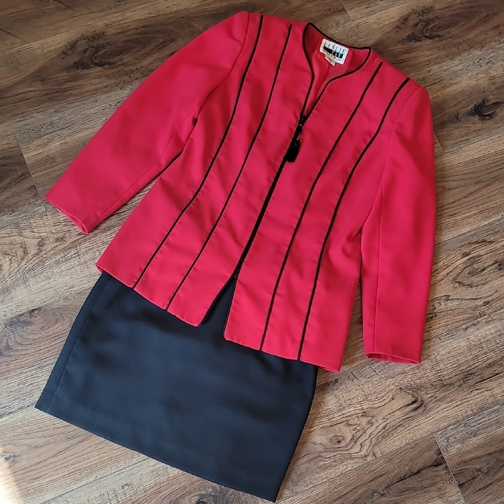 Vintage Leslie Fay Suits Blazer & Skirt Power Set, Si… - Gem